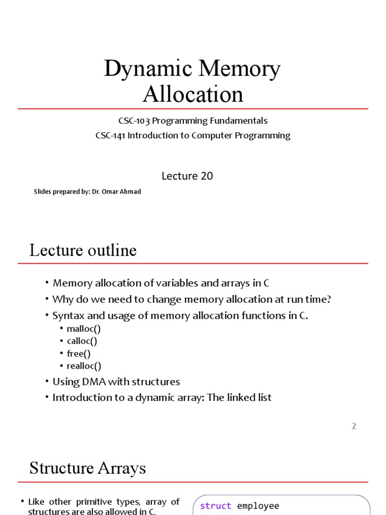Structure Arrays and Pointers To Structures | Download Free PDF ...