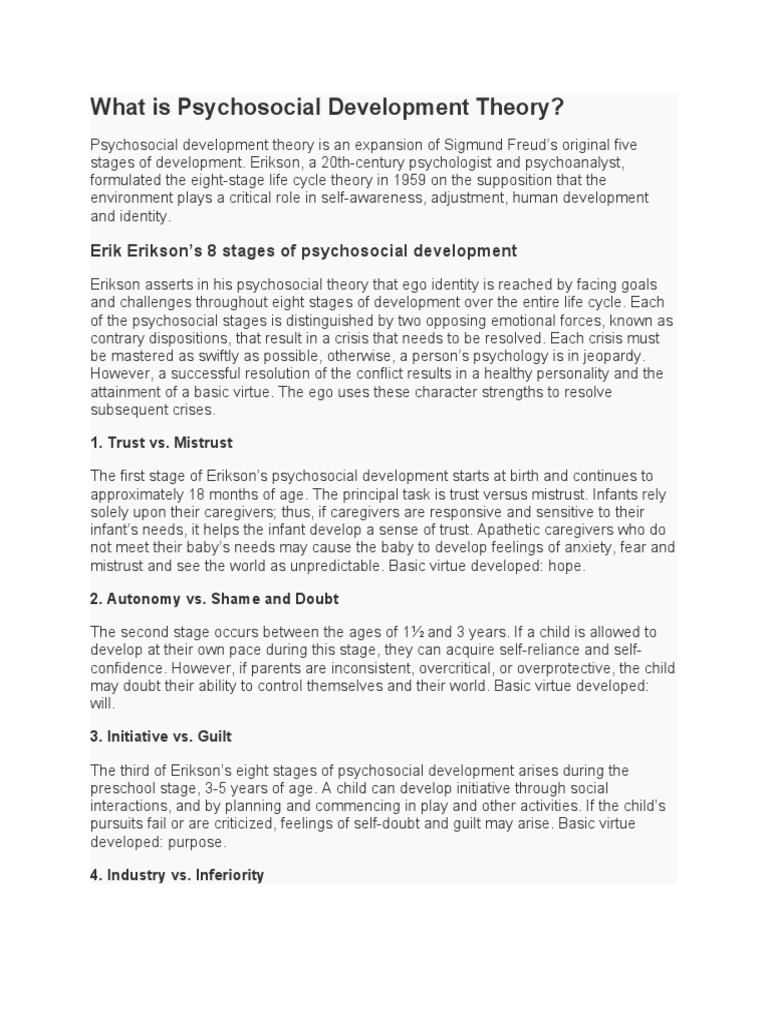 What is Psychosocial Development Theory | PDF | Human Development ...