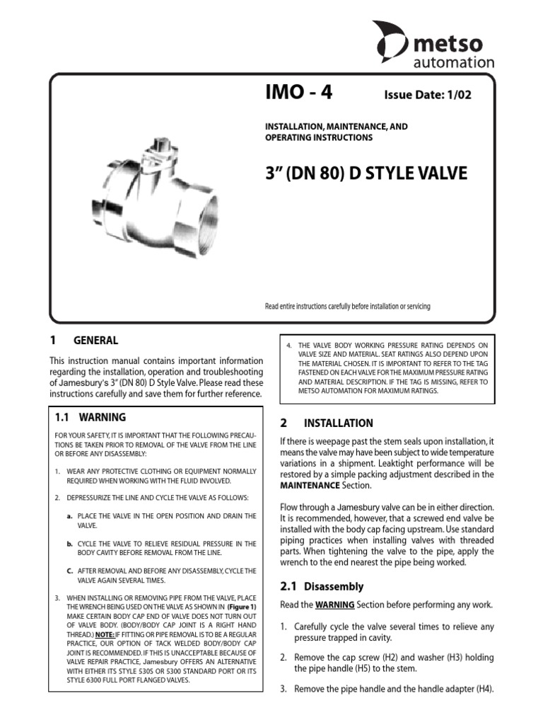 Imo 004en | PDF | Valve | Pipe (Fluid Conveyance)