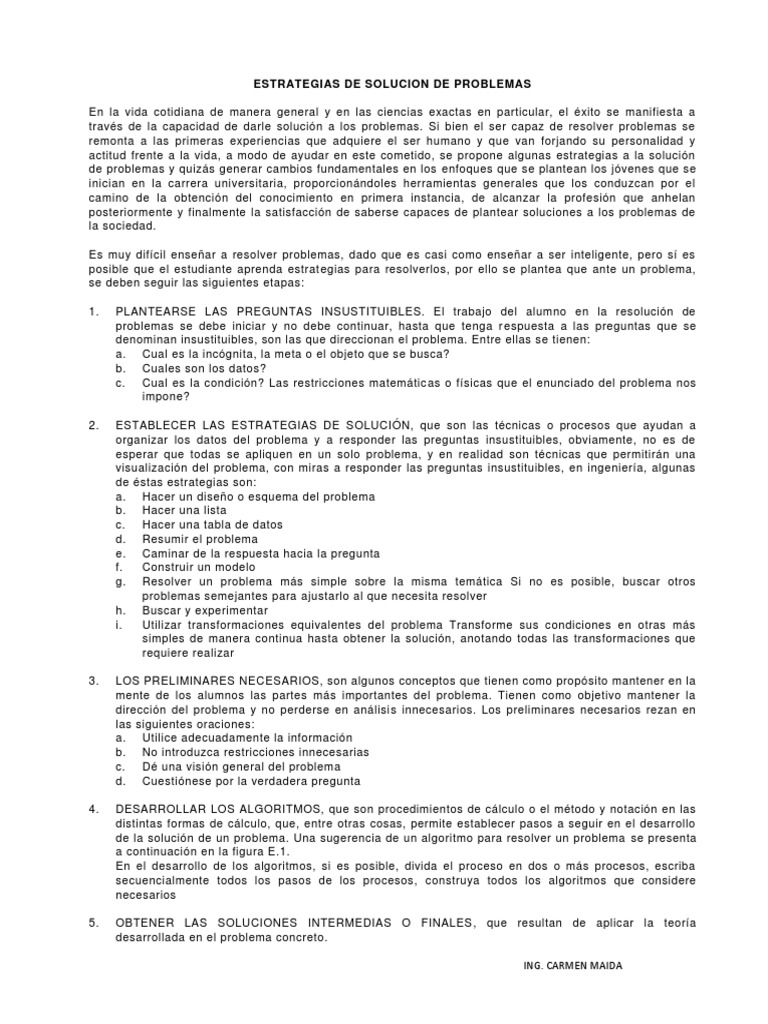 Estrategias de Solucion de Problemas | PDF Estrategias de Solucion de Problemas | PDF