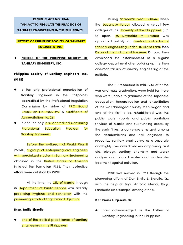 Ra 1364 & PD 856 | PDF | Sanitation