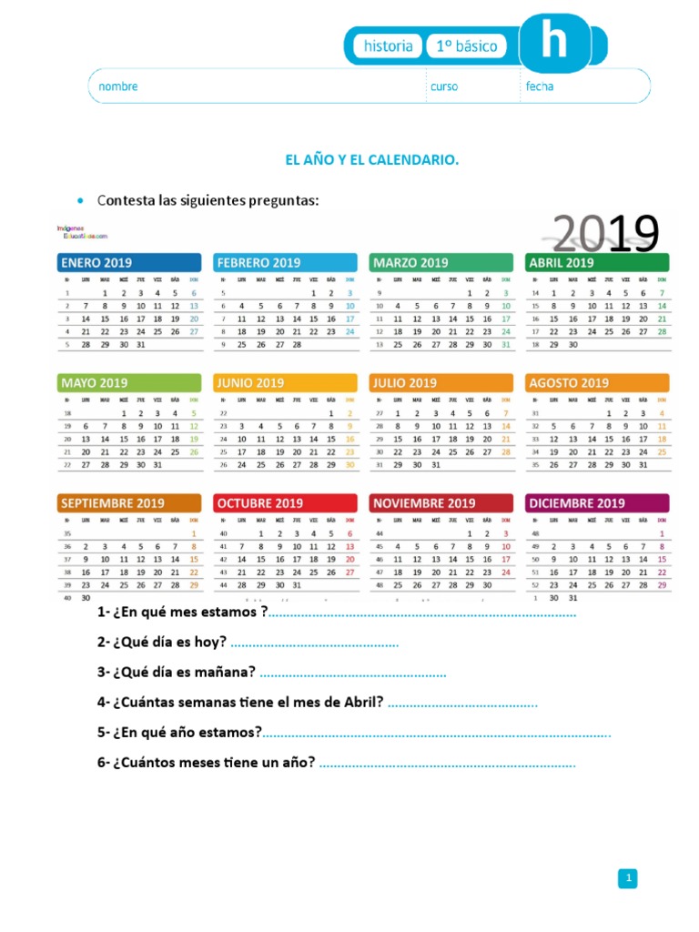 Dias y Meses Del Año | PDF