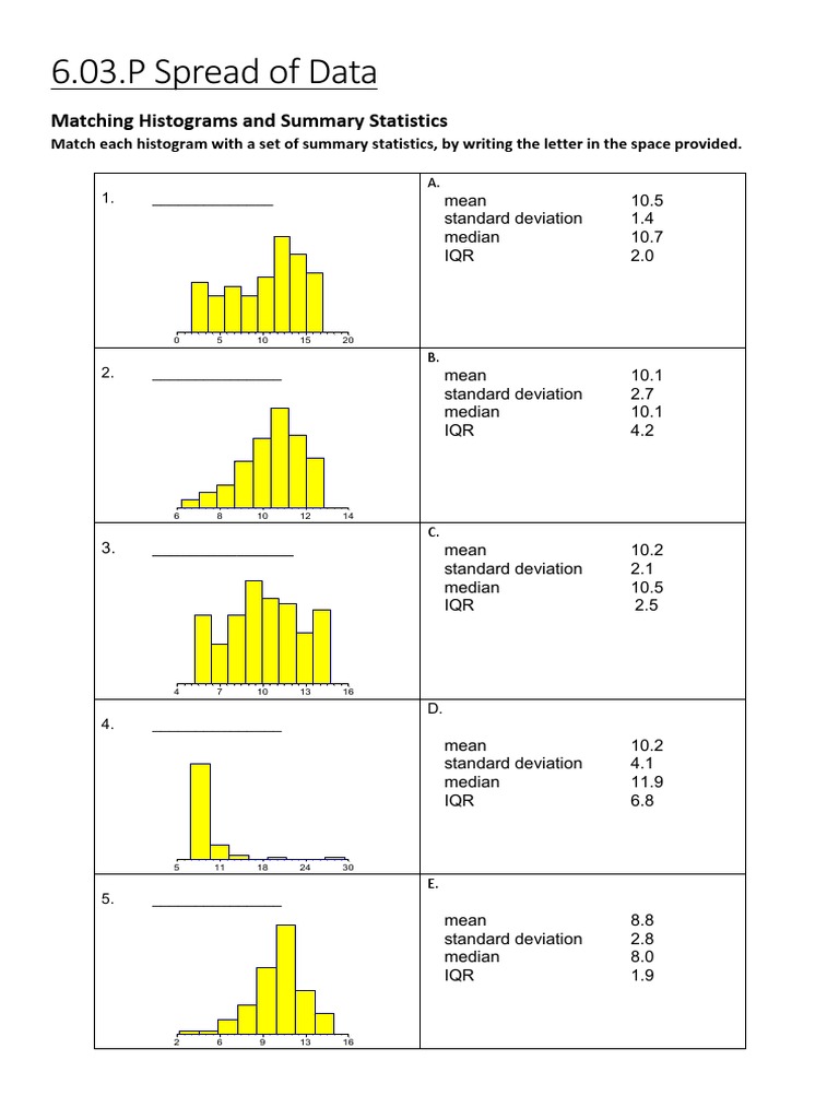 6.03.P Spread of Data | Download Free PDF | Statistics | Statistical ...