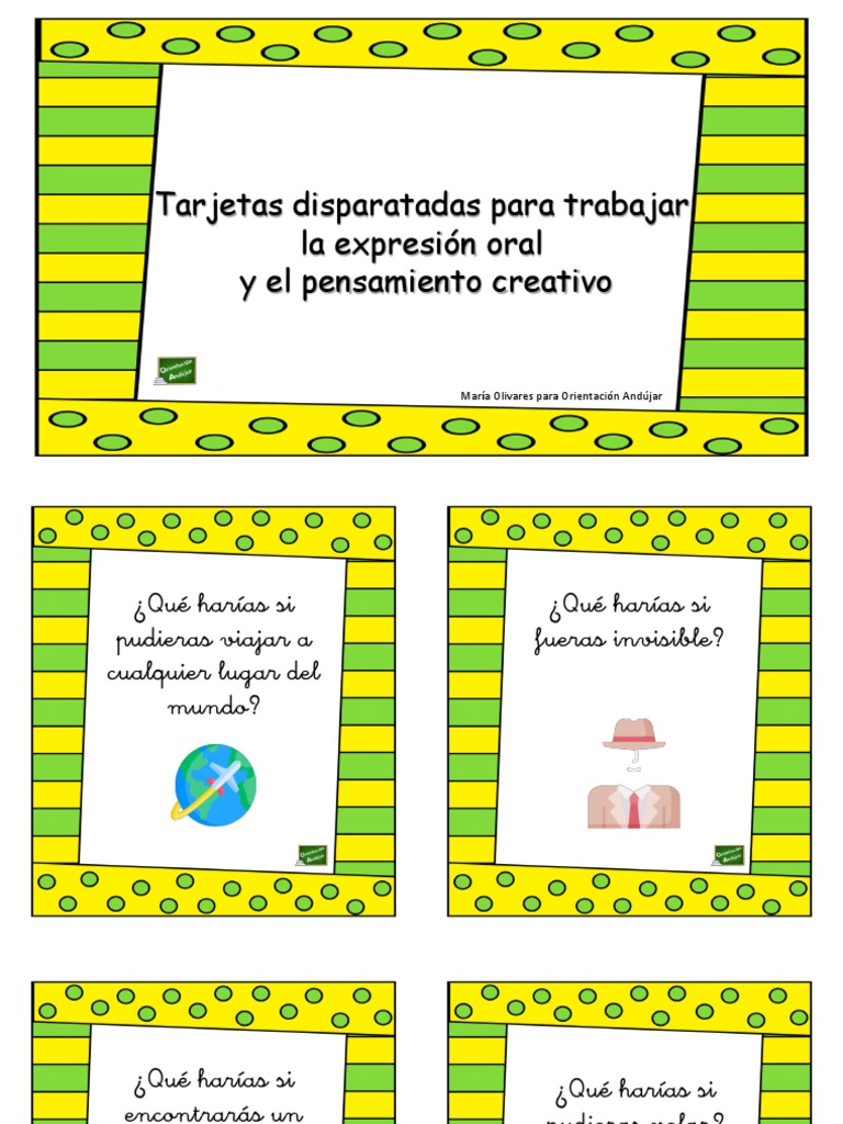 Tarjetas para Expresión y Creatividad | PDF