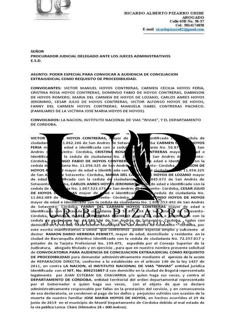 Poder para Conciliacion | PDF | Gobierno
