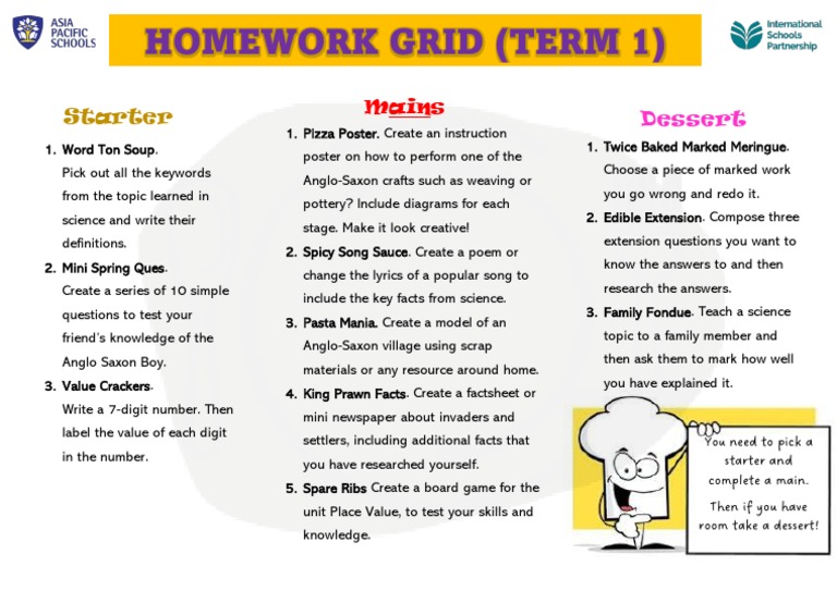 Homework Grid Term 1 | PDF | Cognition | Learning