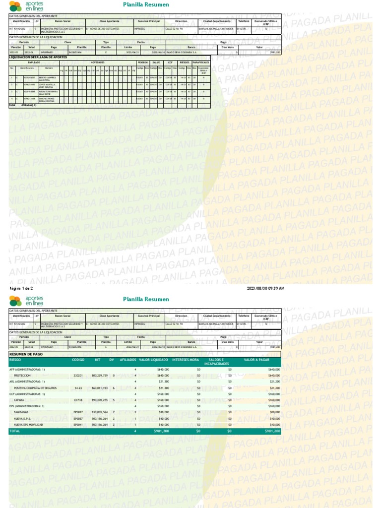 Mafars 288 | PDF | Ingresos | Pensión