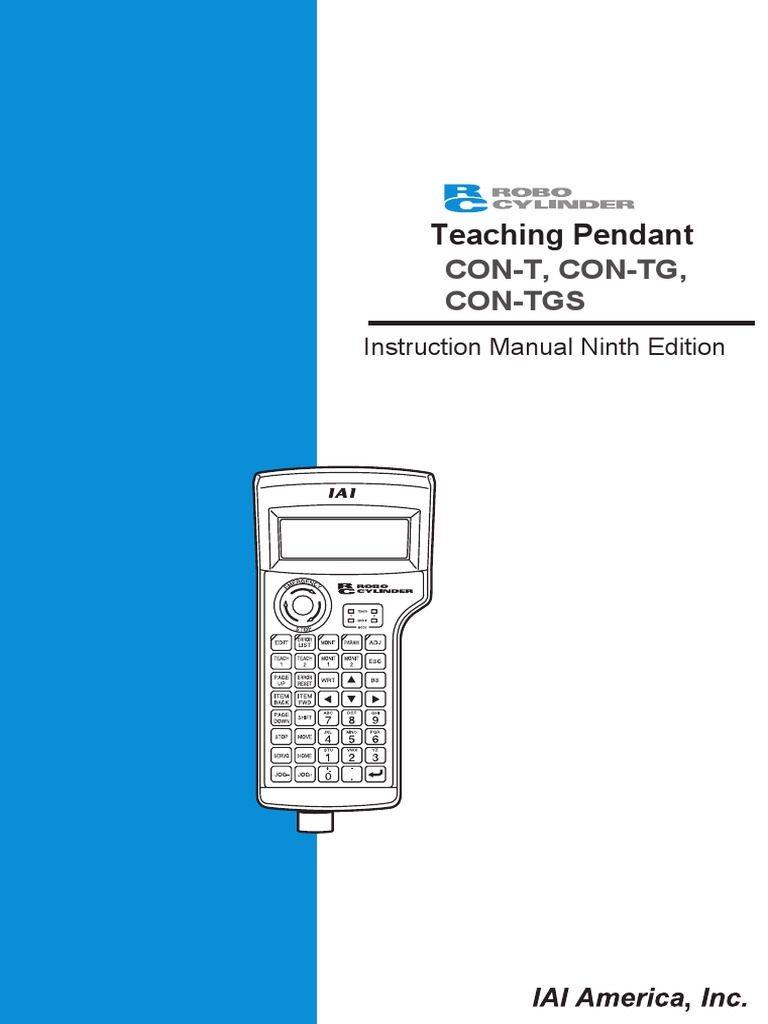 IAI Teaching Pendant CON-T - TG (ME0178-9B) | PDF | Safety | Electrical ...