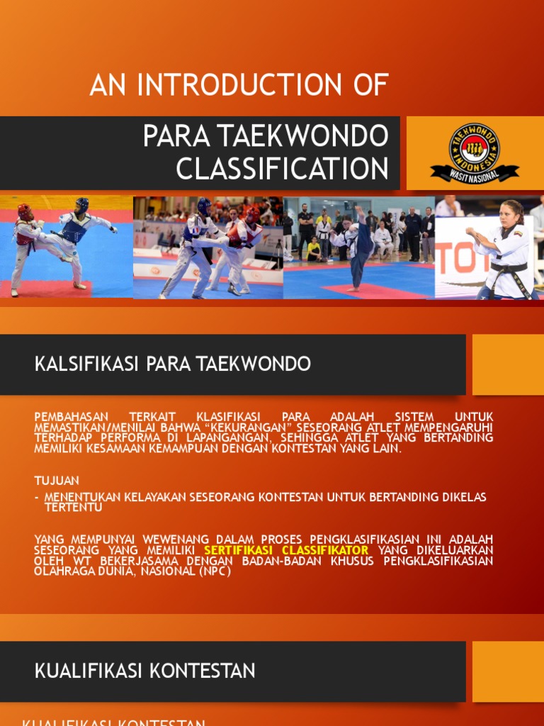 Klasifikasi Para Taekwondo PBTI | PDF