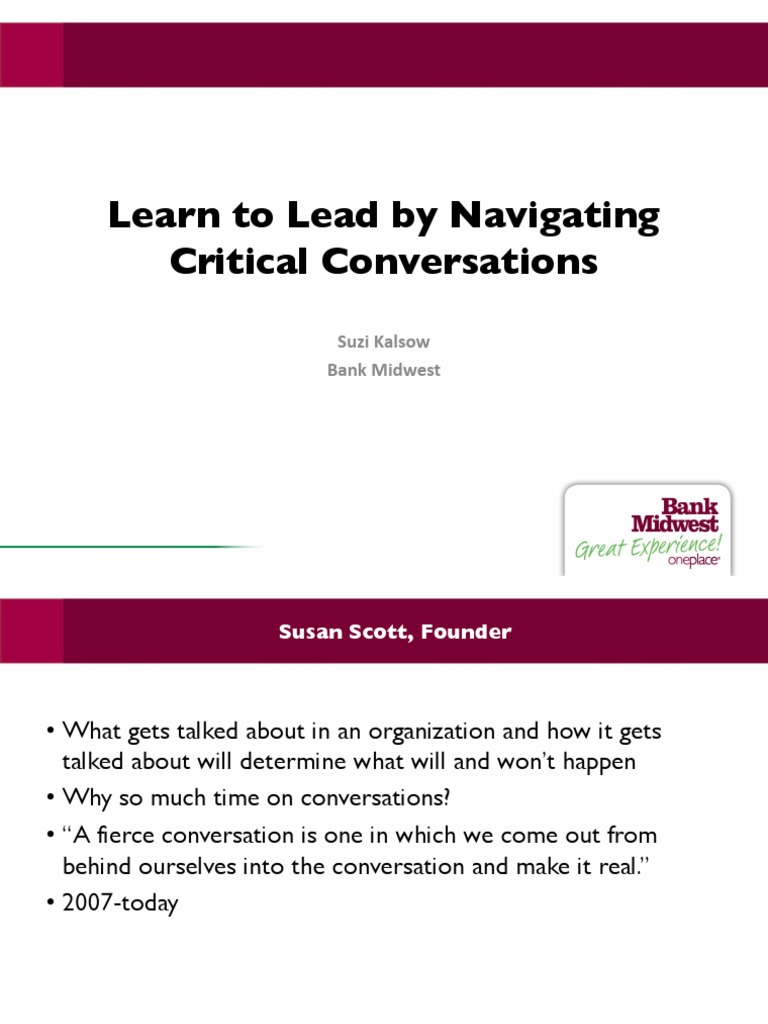Fierce Conversations Handout | PDF | Communication | Human Communication