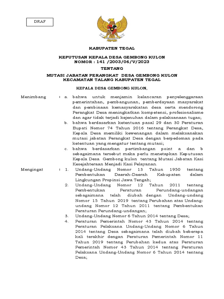 Sk-Mutasi-Kaur-Keuangan-Ke-Kaur - Tu 29 | PDF