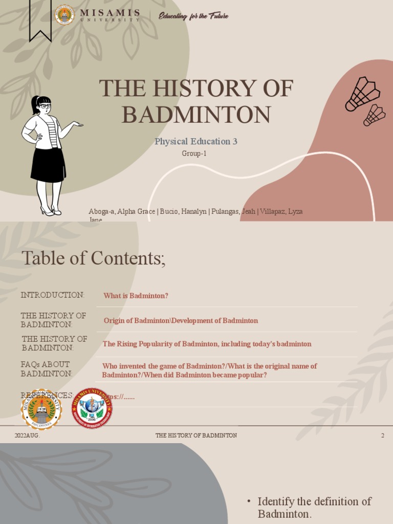 History and Evolution of Badminton | PDF | Games Of Physical Skill ...