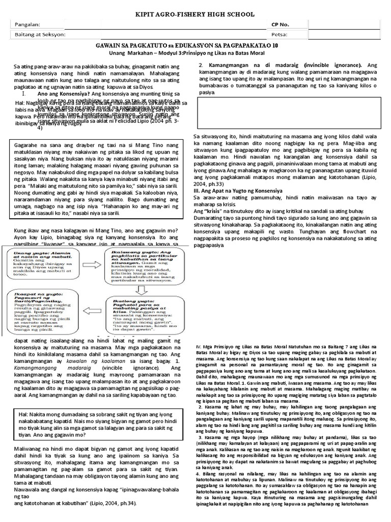 Esp10 Q1 W3 Las | PDF