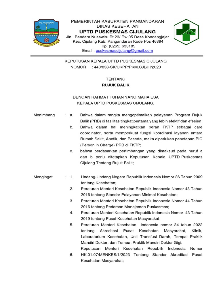 SK Tentang Rujuk Balik | PDF