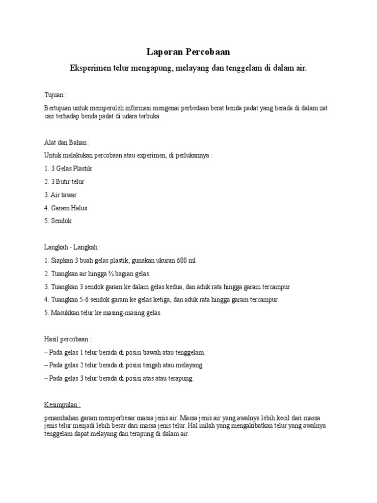 Laporan Percobaan | PDF