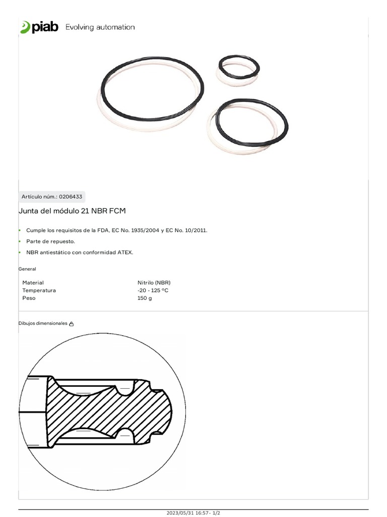 Junta Del Módulo 21 NBR FCM | PDF