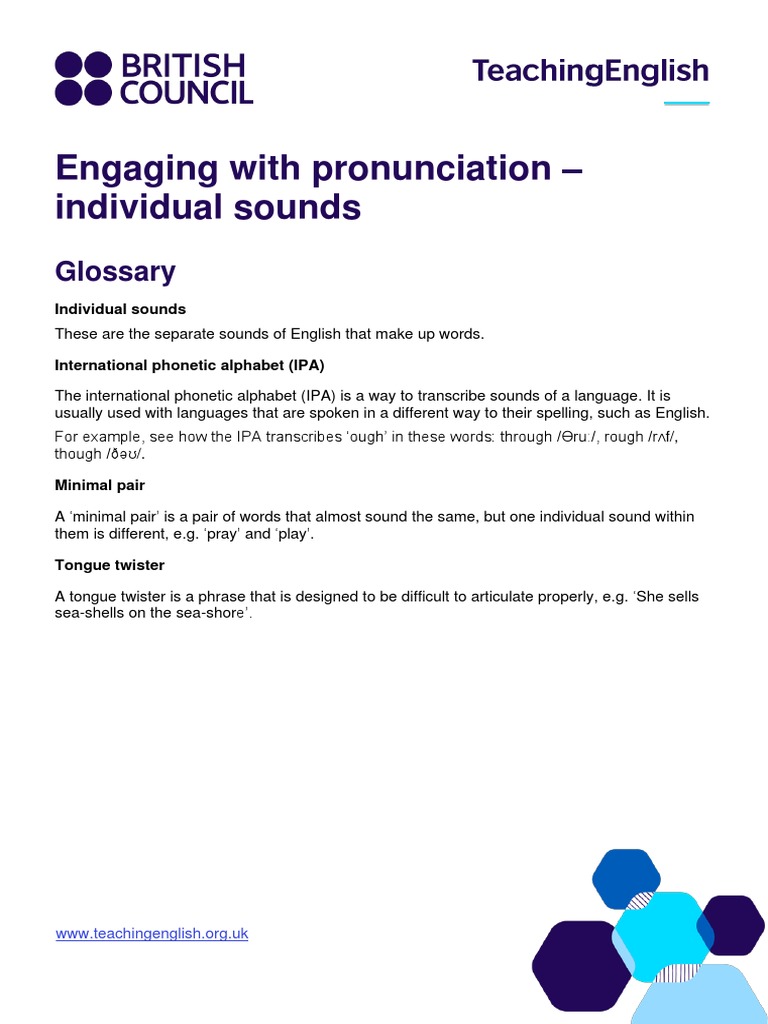 Resources - Engaging With Pronunciation - Individual Sounds | PDF