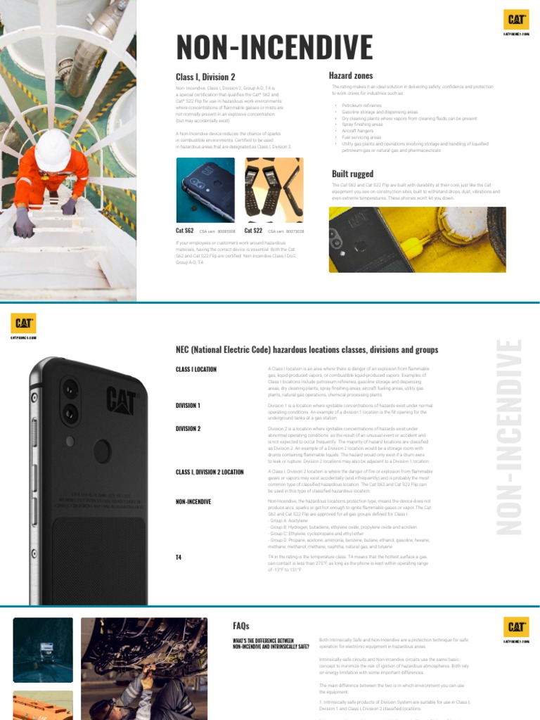 Cat Non Incendive Brochure | PDF | Gasoline | Energy Technology