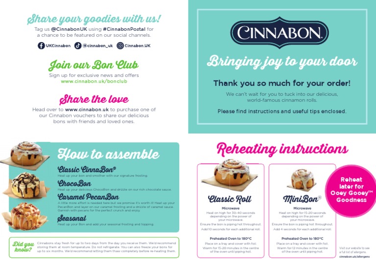 CINNABON_POSTAL_LEAFLET_FINAL | PDF | Transport Phenomena | Food And ...