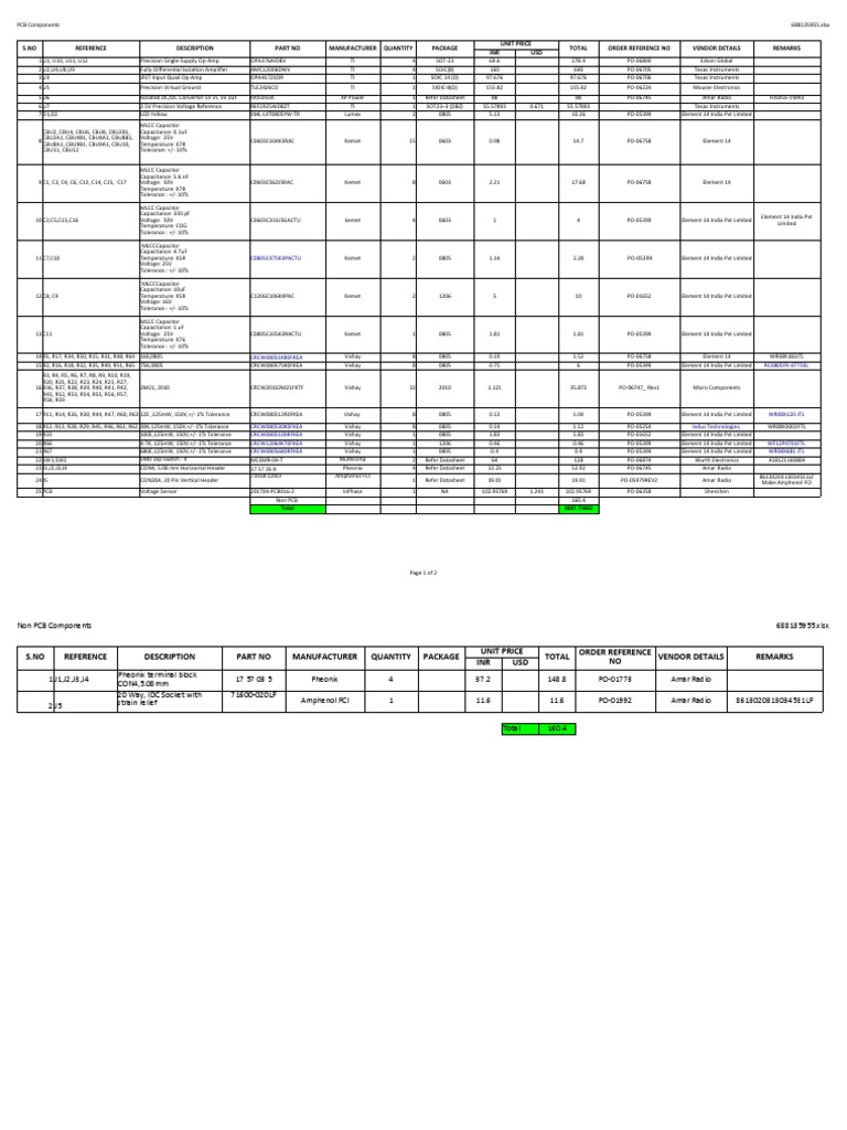 BOM-PCB016-2 P1 Voltage Sensor - A-23 | PDF | Electrical Engineering | Electricity