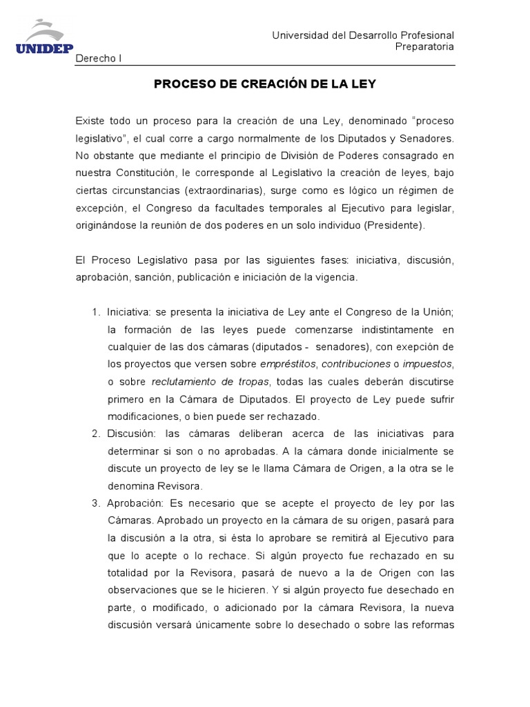 Proceso de Creacion de La Ley | PDF | Legislador | Legislatura Proceso de Creacion de La Ley | PDF | Legislador | Legislatura