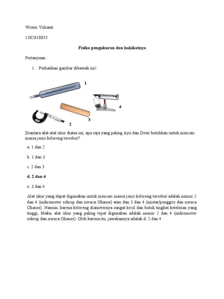 BAB 1 Soal Fisika Pengukuran Dan Hakikat Fisika | PDF