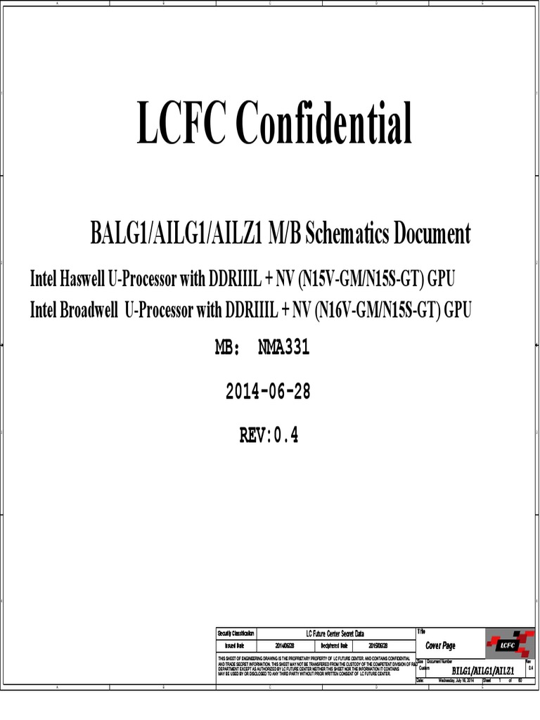 Intel U-Processor M/B Schematics | PDF | Usb | Graphics Processing Unit