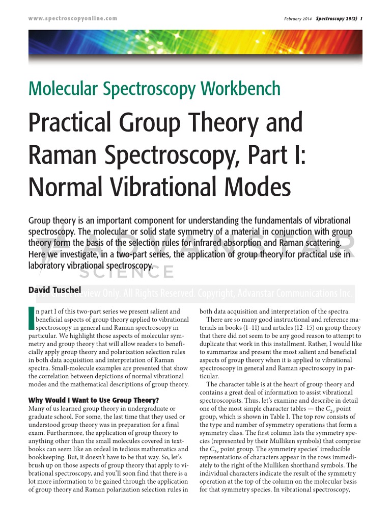 2014-Practical Group Theory and Raman Spectro | PDF