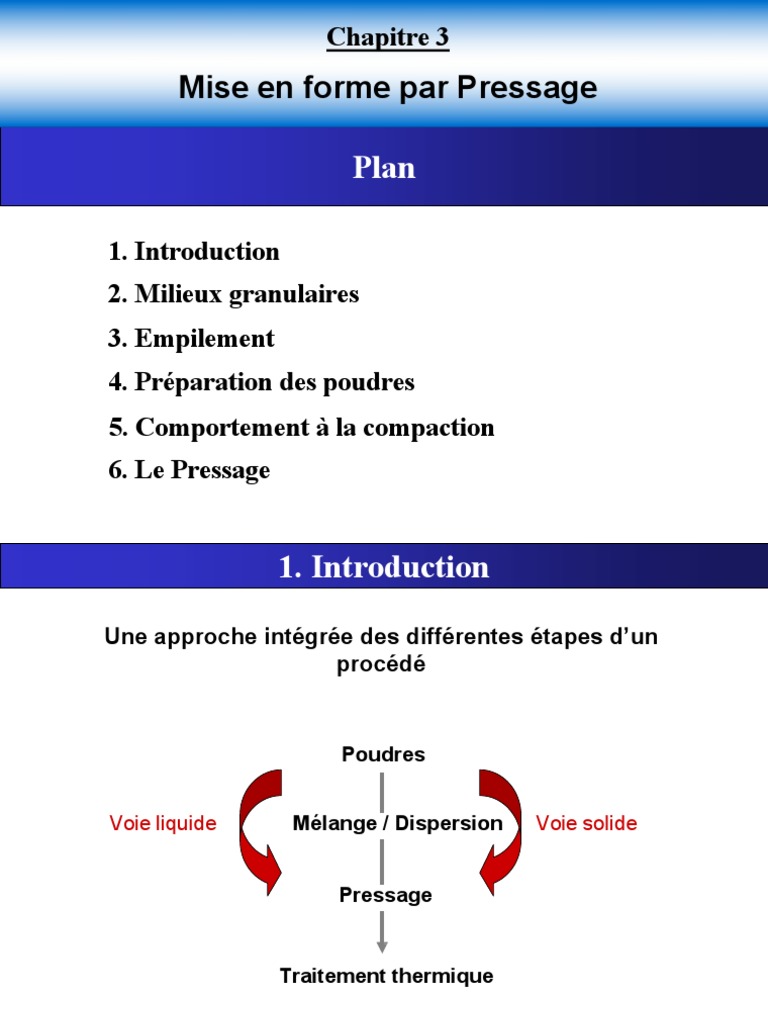 Chapitre 3 Procédé de Mise en Forme Par Pressage | Download grátis PDF ...