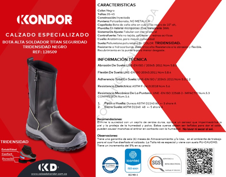 FICHA-BOTA-ALTA-SOLDADOR-TITAN-SEGURIDAD-TRIDENSIDAD-NEGRO-128509 | PDF
