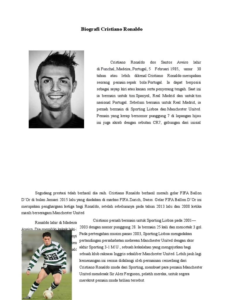 Biografi Cristiano Ronaldo | PDF