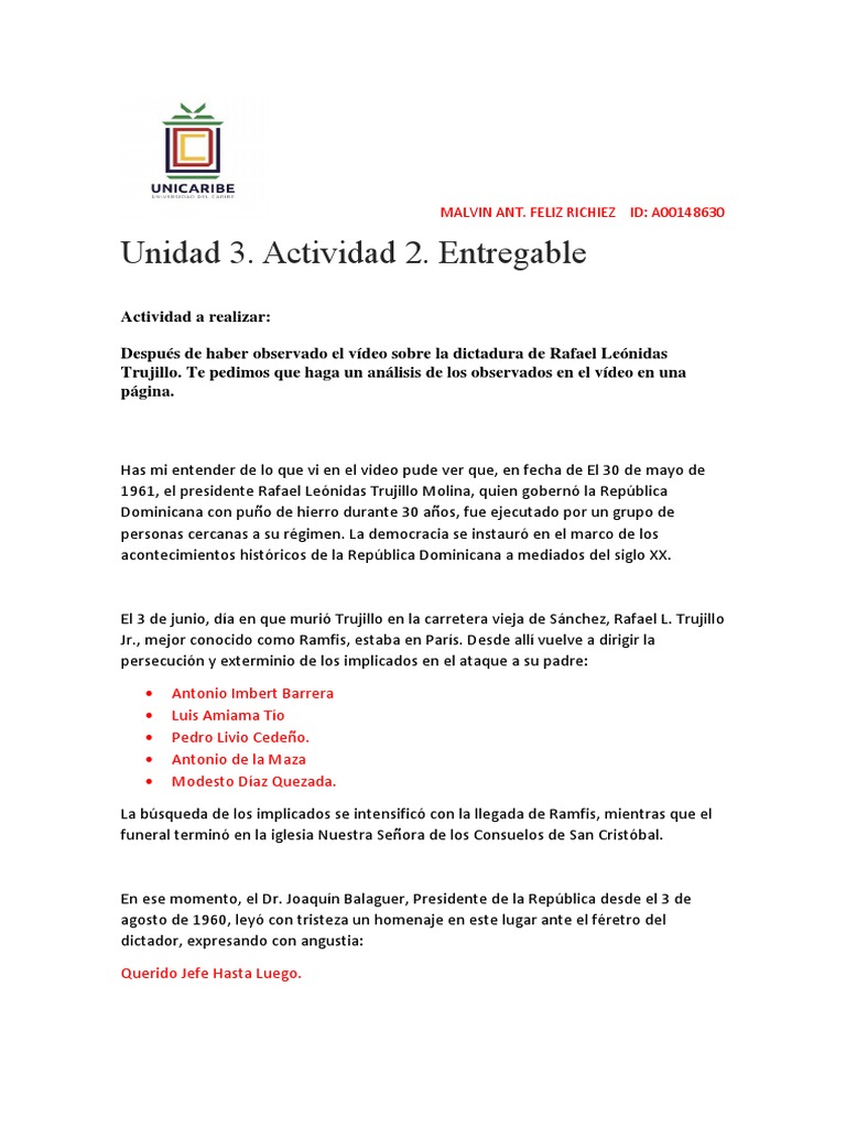 FELIZ RICHIEZ-MALVIN ANT-Unidad 3. Actividad 2. Entregable | PDF