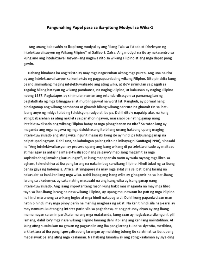 Rebisyon NG Pangunahing Papel - Modyul 7 (Diskusyon) - BORJA | PDF