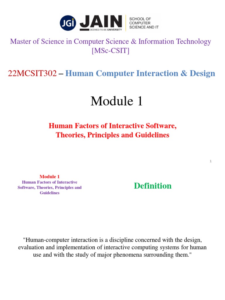 Human Factors in HCI: Principles & Guidelines | PDF | Human–Computer ...