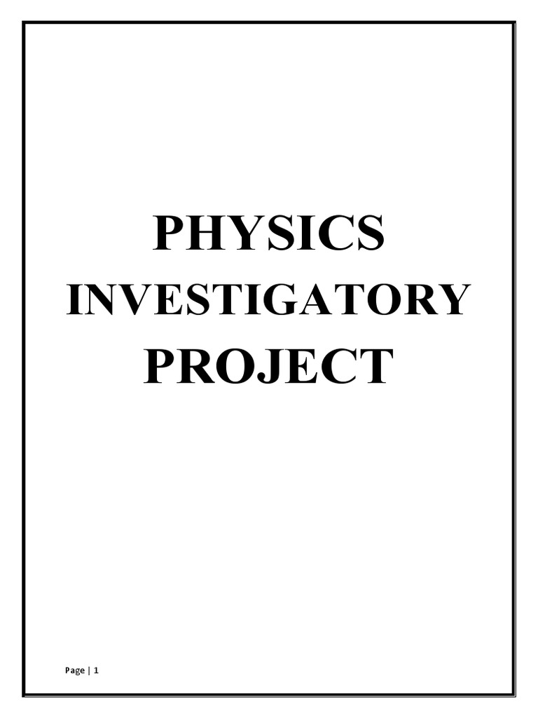 Physics Investigatory Project Final | PDF | Light | Optics