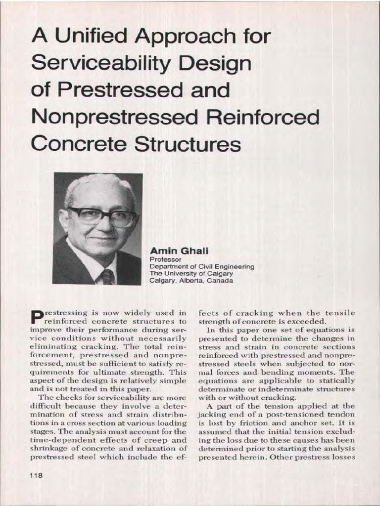 A Unified Approach For Serviceability Design of Prestressed and ... A Unified Approach For Serviceability Design of Prestressed and ...