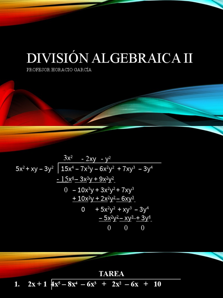 División Algebraica II | PDF | Álgebra | Conceptos matemáticos