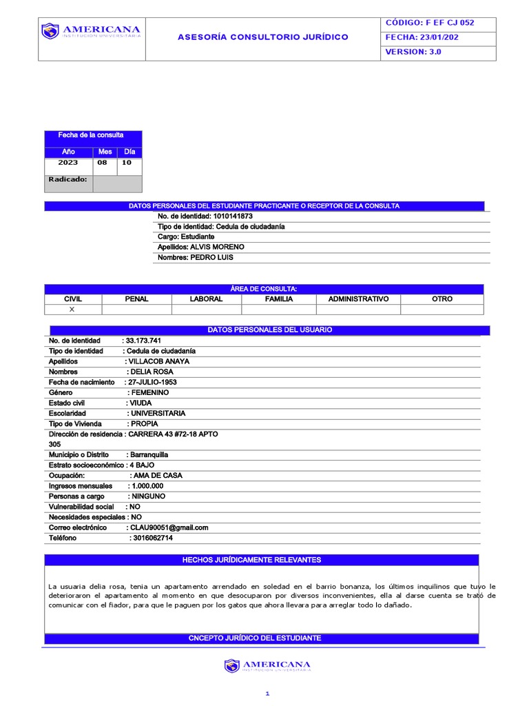 Formato de Asesoria - Delia Rosa | PDF