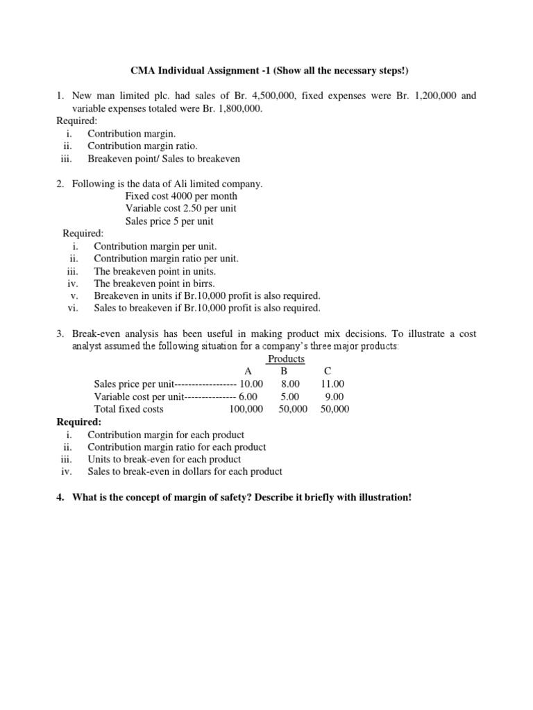 CMA Individual Assignment 1 & 2 | PDF | Economies | Business