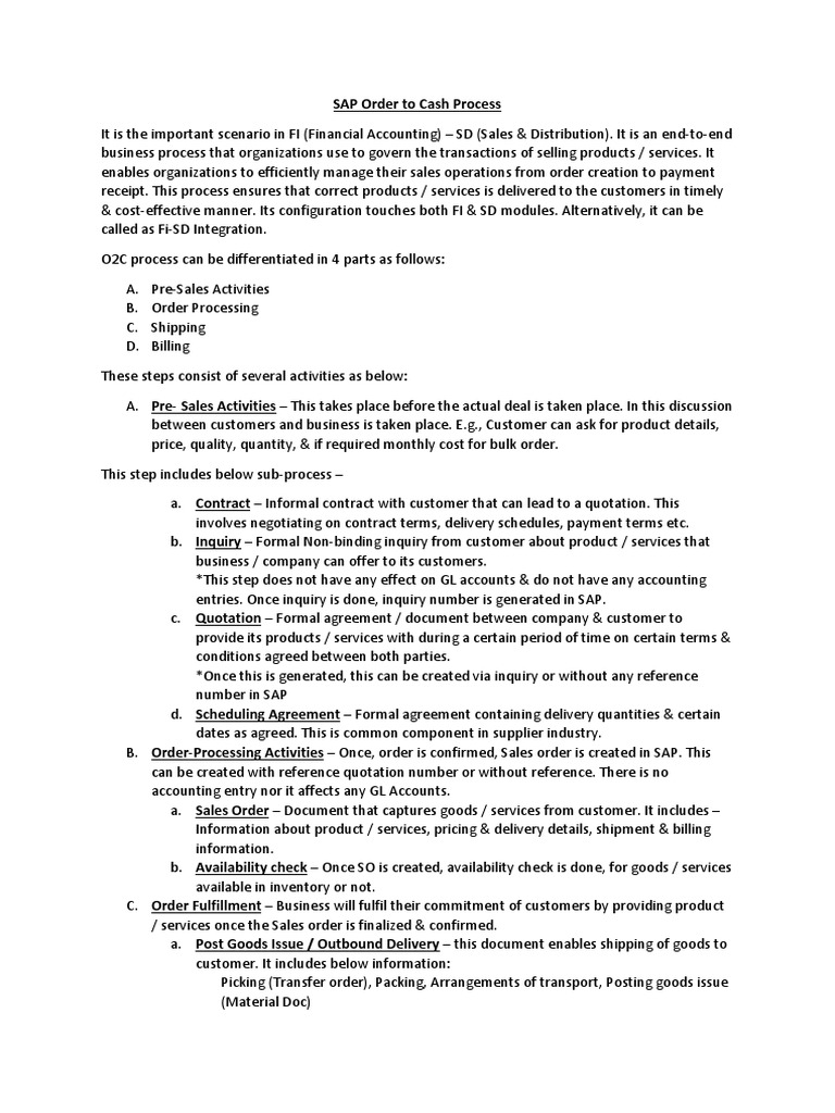 SAP O2C Process 1692668422 | PDF | Invoice | Business