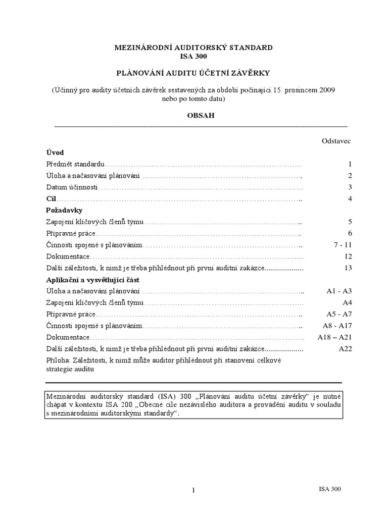 Isa 300cz Amend Isa 315r 20102021 | PDF