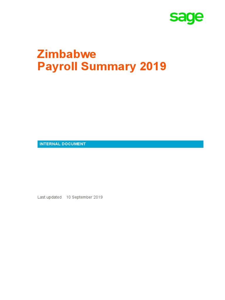Zimbabwe Payroll Overview 2019 | PDF | Cost Of Living | Payroll Tax