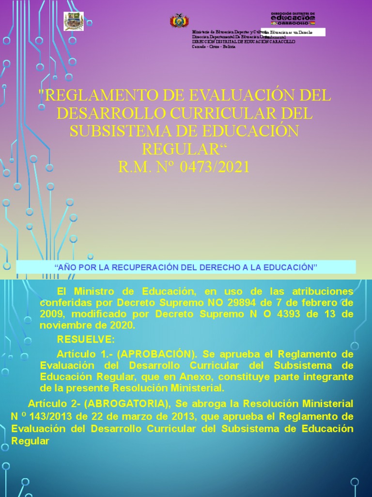 Reglamento de Evaluacion | PDF | Evaluación | Tecnología de información y comunicaciones
