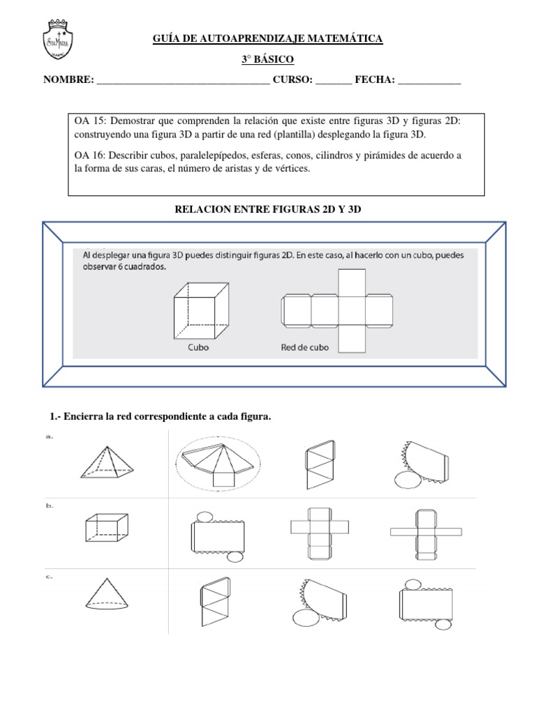 Geometría Guía-N°2 3°básico | PDF