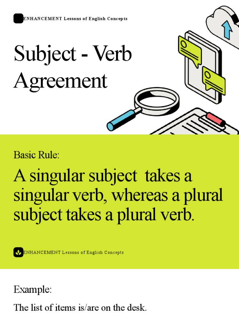 Lesson 1 Subject Verb Agreement | PDF | Grammatical Number | Plural