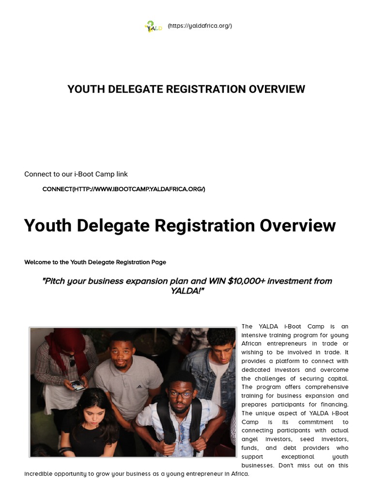Youth Delegate Registration Overview YALDA | PDF