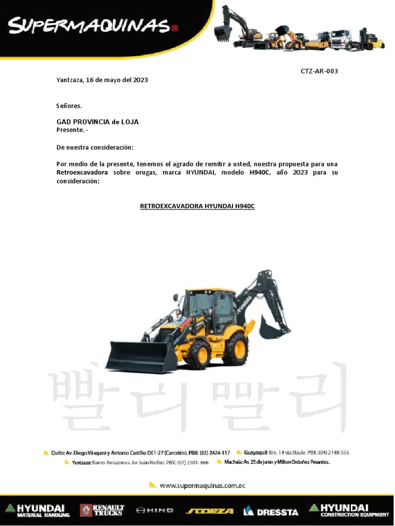 H Retroexcavadora H940C 2022 | PDF | Bienes manufacturados | Vehículos
