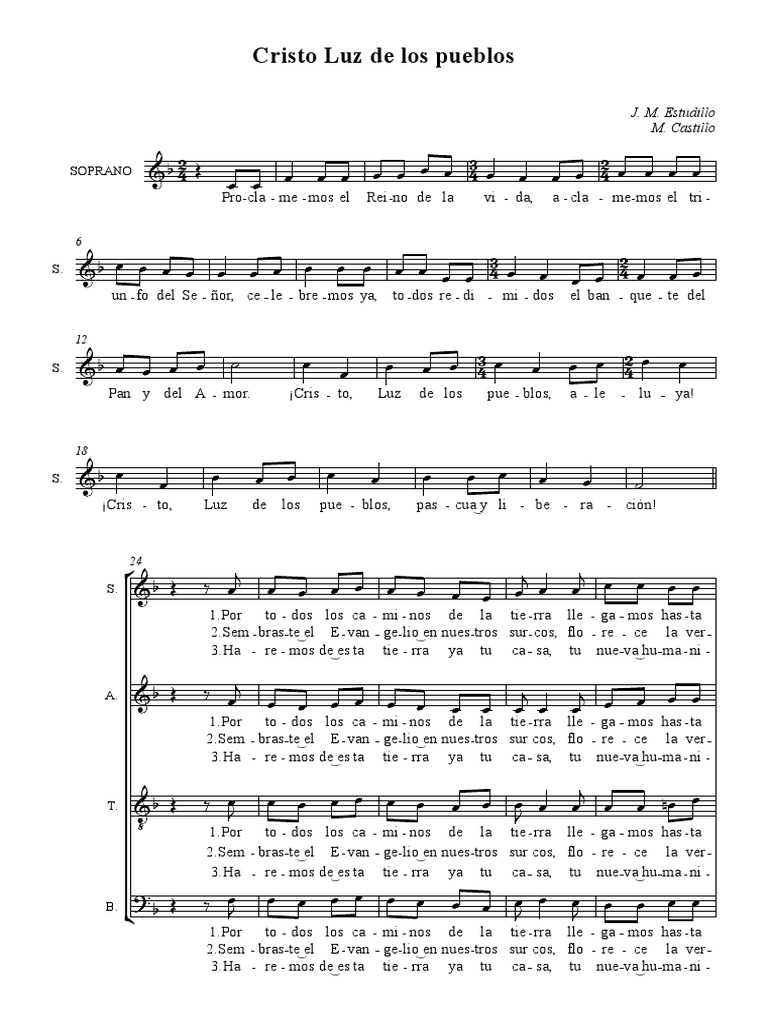 125 Cristo Luz de Los Pueblos (Estudillo - Castillo) - Partitura Completa | PDF