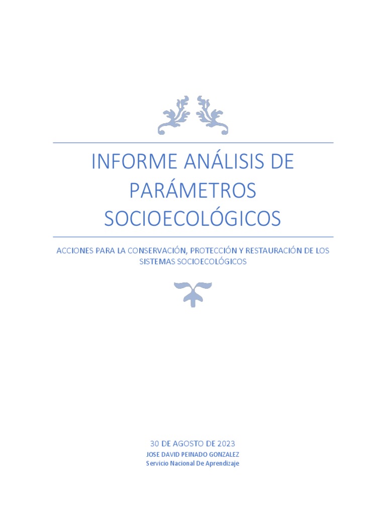 Informe Analisis de Parametros Sociecologicos | PDF