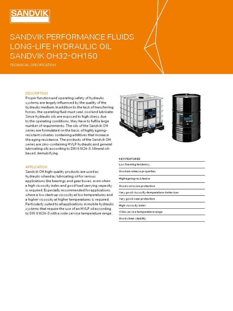 Performance Fluids Oh32 Oh150 Hydraulic Oil | PDF | Viscosity ...